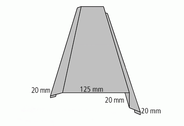 Vindskede C. 20x125x20x20x2500mm.